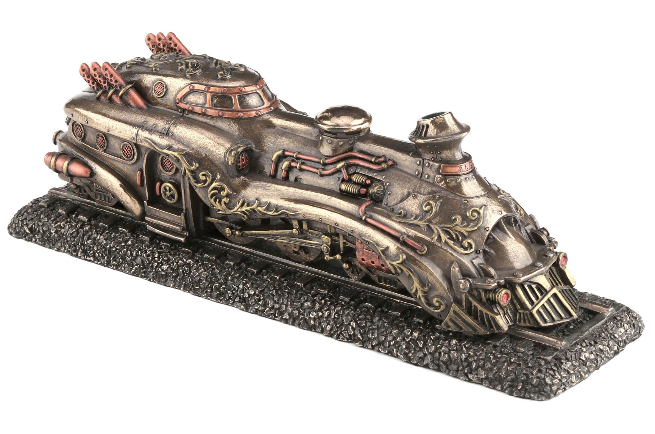 Steampunk Train Pioneer Zephyr Bronze Figurine (By Veronese) | Bronze Gifts