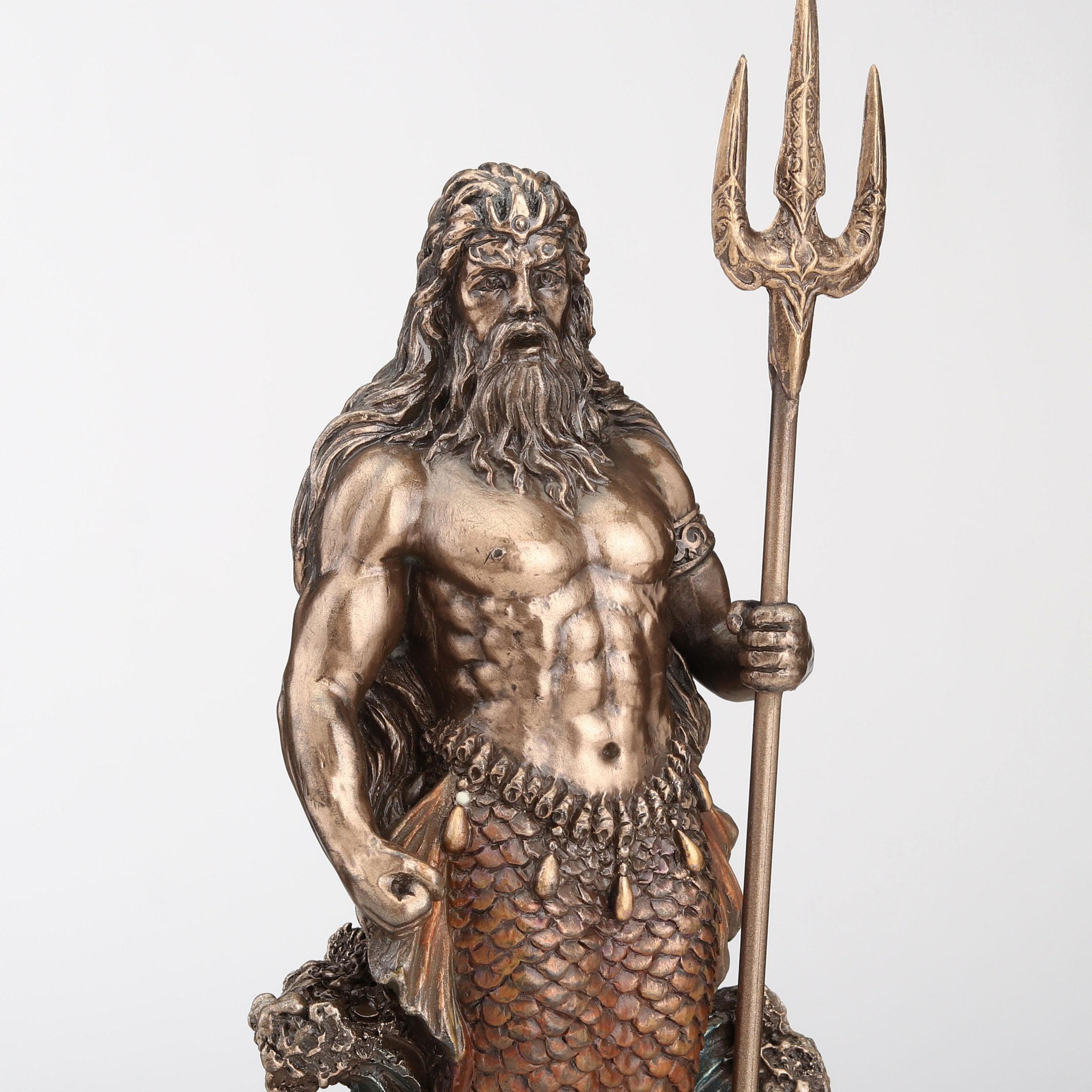 Poseidon God of the Sea Medium Bronze Figurine | Bronze Gifts