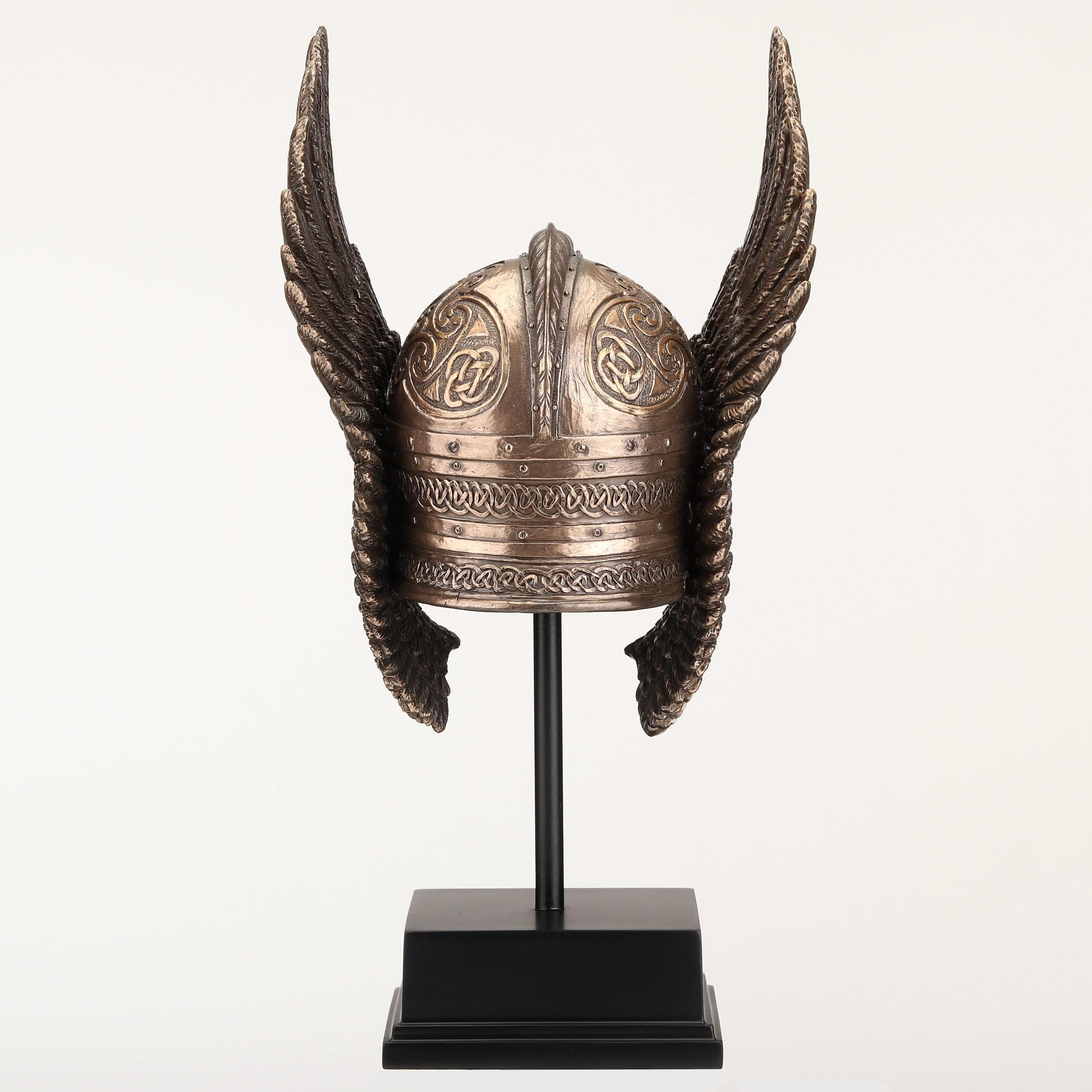Winged Valkyrie Helmet Bronze Sculpture (By Veronese) | Bronze Gifts