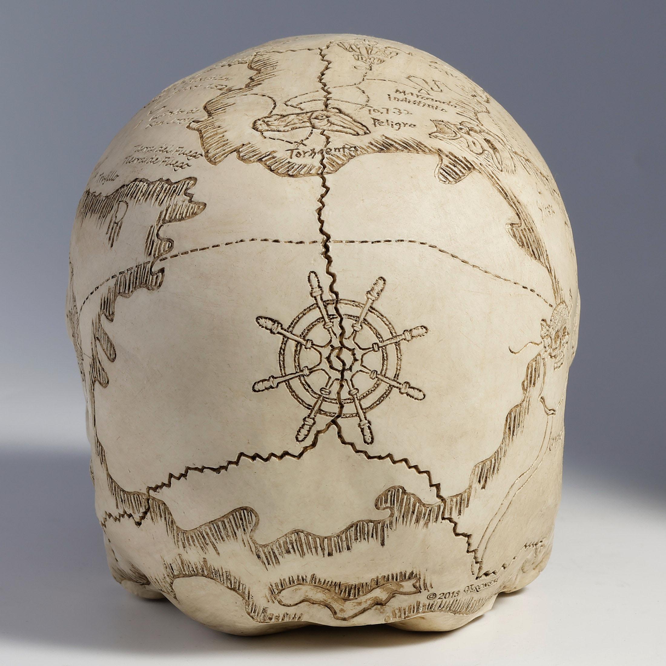 Craniumography Map Skull Ornament | Gothic Gifts