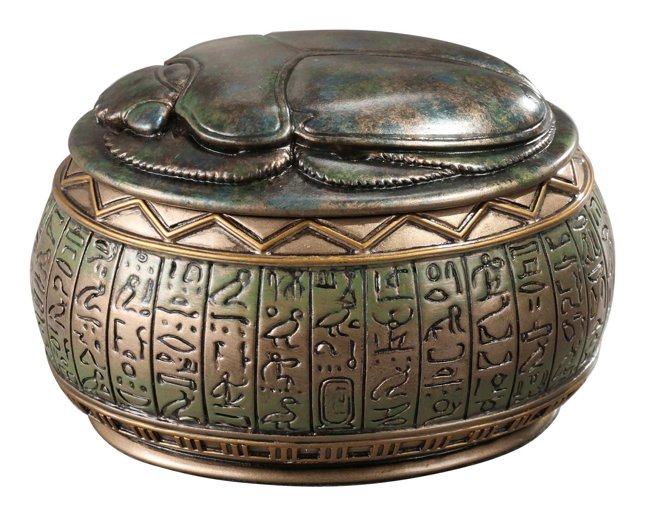 Egyptian Scarab Trinket Box Bronze Figurine (By Veronese) | Gothic Gifts