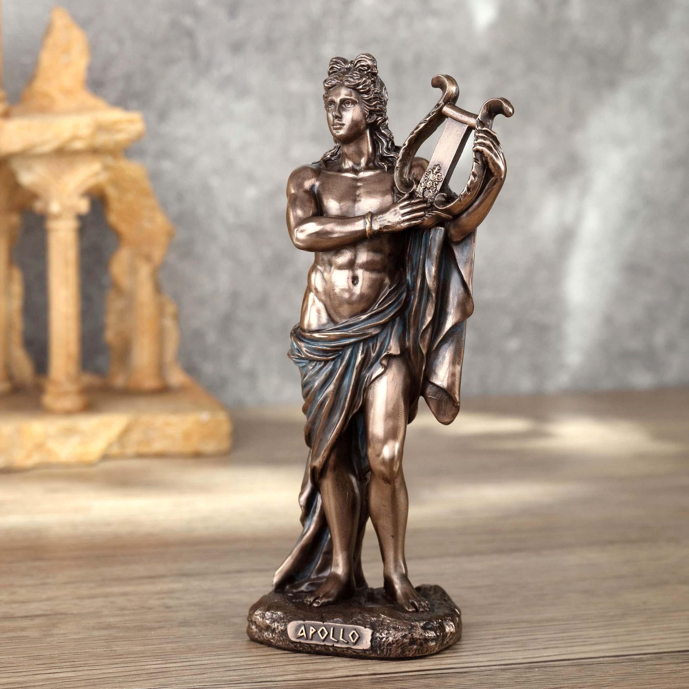 Greek God Apollo Playing Lyre Bronze Figurine (By Veronese) | Bronze Gifts