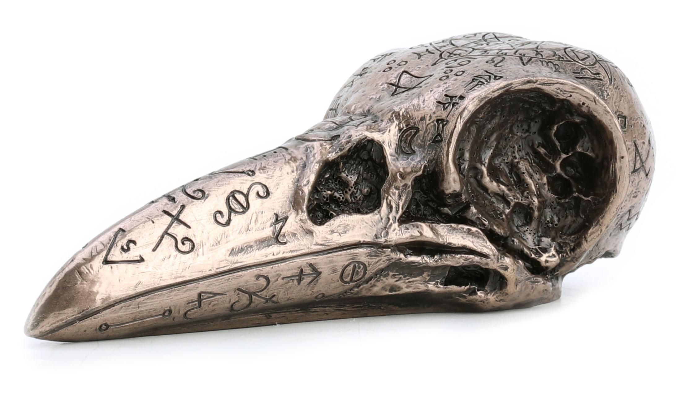 Raven Skull Bronze Ornament (By Veronese) | Gothic Gifts