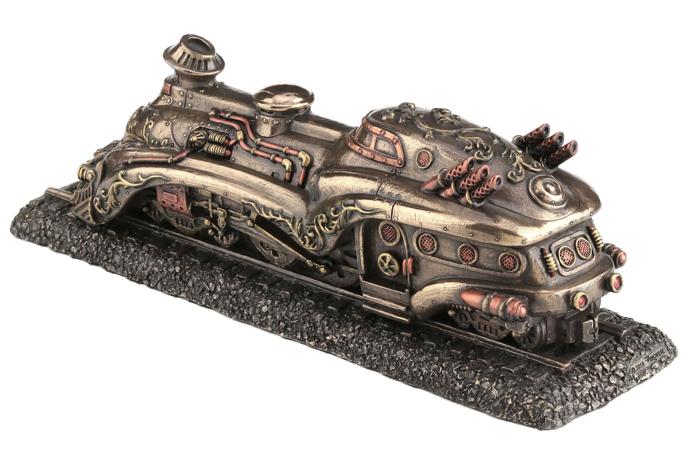 Steampunk Train Pioneer Zephyr Bronze Figurine (By Veronese) | Bronze Gifts