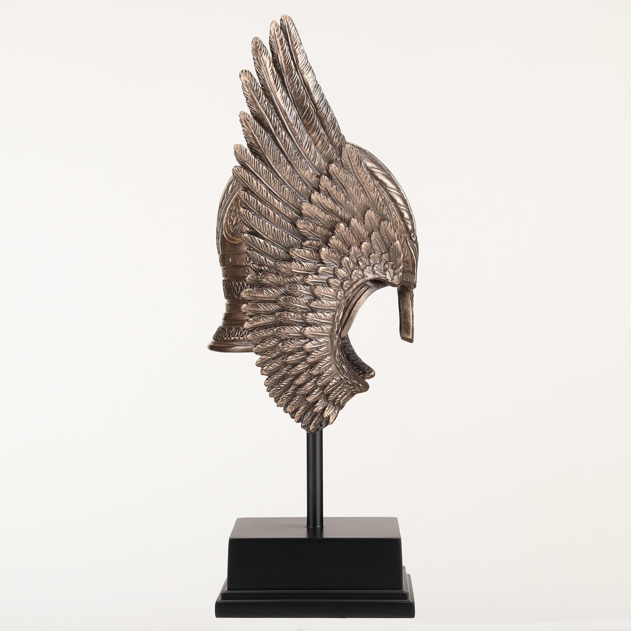 Winged Valkyrie Helmet Bronze Sculpture (By Veronese) | Bronze Gifts