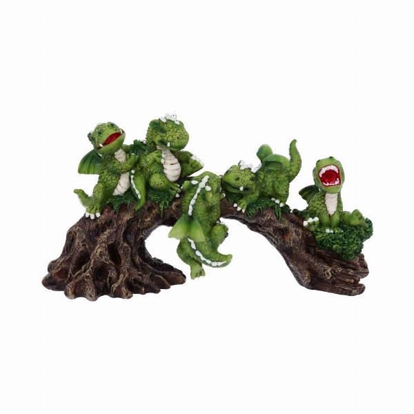 Daring Dragonlings Green Baby Dragons on Branch Figurine | Gothic Gifts