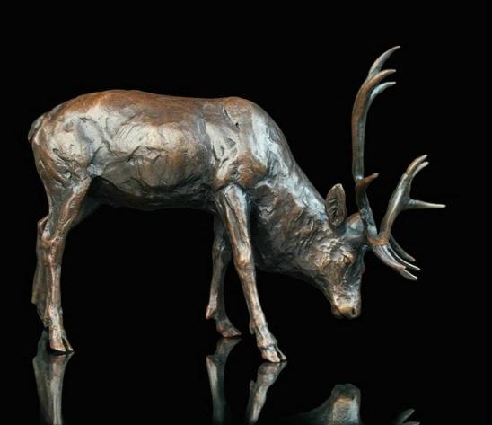 Stag Grazing Bronze Sculpture (Limited Edition) Michael Simpson ...