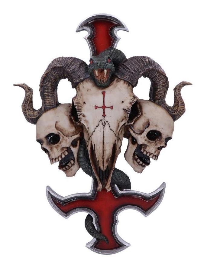 James Ryman Devils Cross Ram's Skull Petrine Cross Wall Plaque | Gothic ...