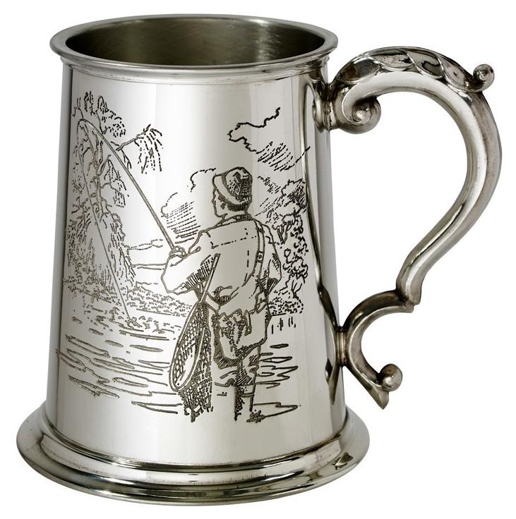 Fishing Scene Pewter Tankard | Gothic Gifts