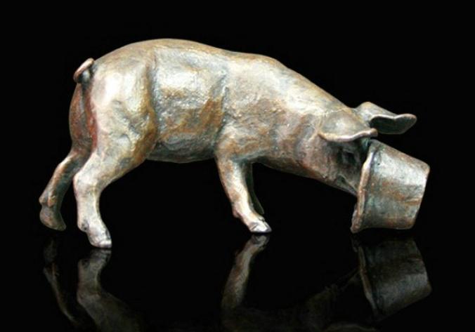 Pig Bronze Small Figurine (Limited Edition) Michael Simpson | Bronze Gifts