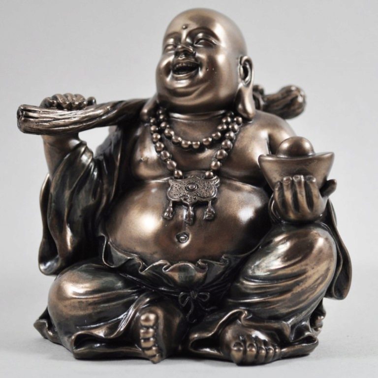 Wealth Buddha Bronze Small Figurine | Gothic Gifts