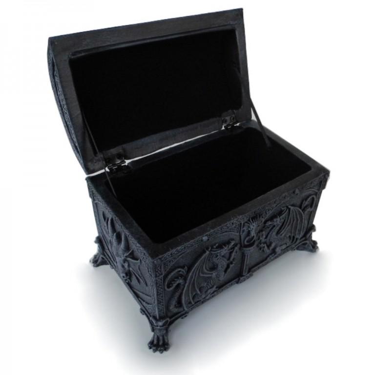 Dragon Treasure Chest Black Trinket Box | Gothic Gifts