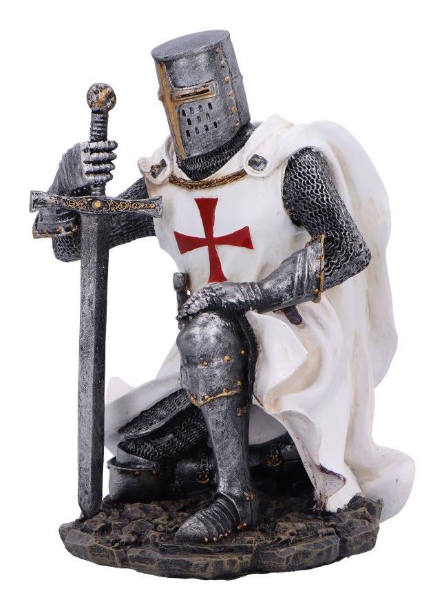 Crusader Knight Kneeling Figurine | Bronze Gifts