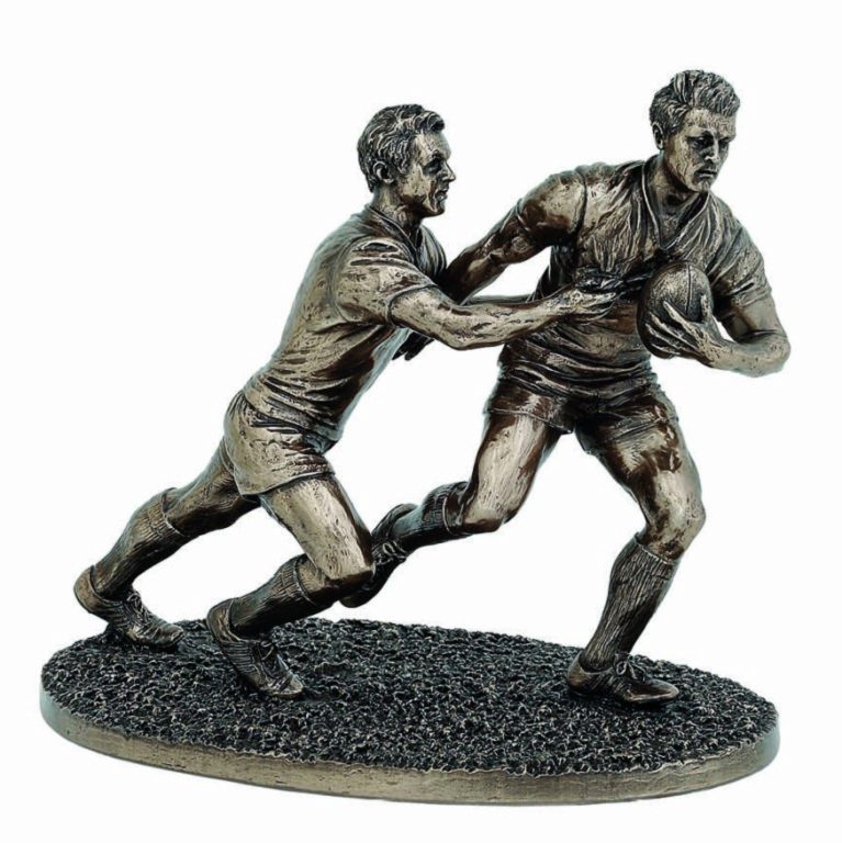 The Tackle Rugby Figurine 21cm | Bronze Gifts
