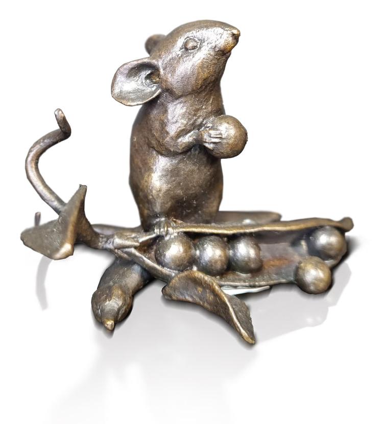 Mouse with Pea Pod (1176) Bronze Sculpture by Michael Simpson (Richard ...