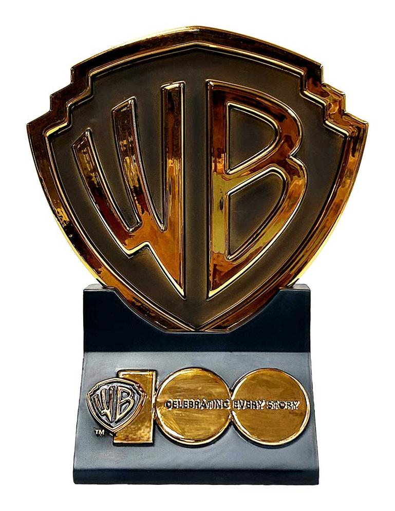 Warner Brothers 100 Gold Commemorative Shield 20cm | Gothic Gifts