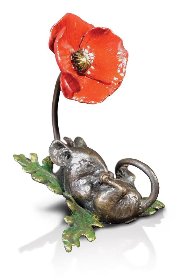Mouse Asleep with Poppy (1185) Bronze Sculpture (Richard Cooper ...