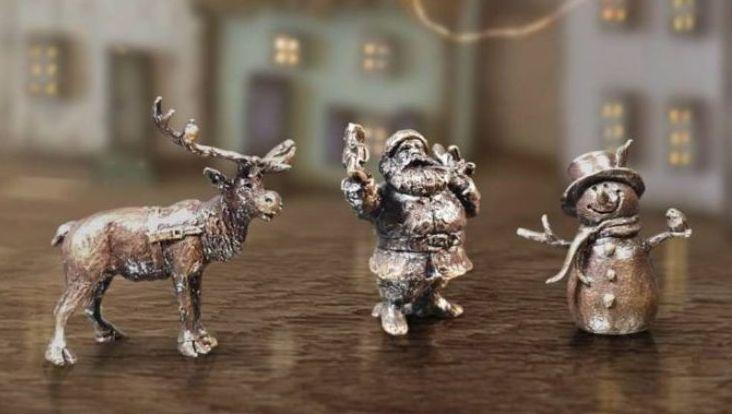 Christmas Set of Three Bronze Miniatures Collector Trio (Butler and ...