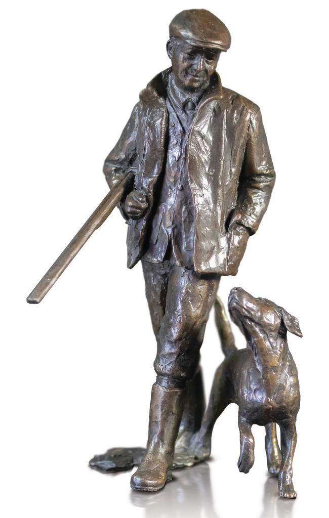Close Company (1220) Hunter with Dog Bronze Sculpture by Michael ...