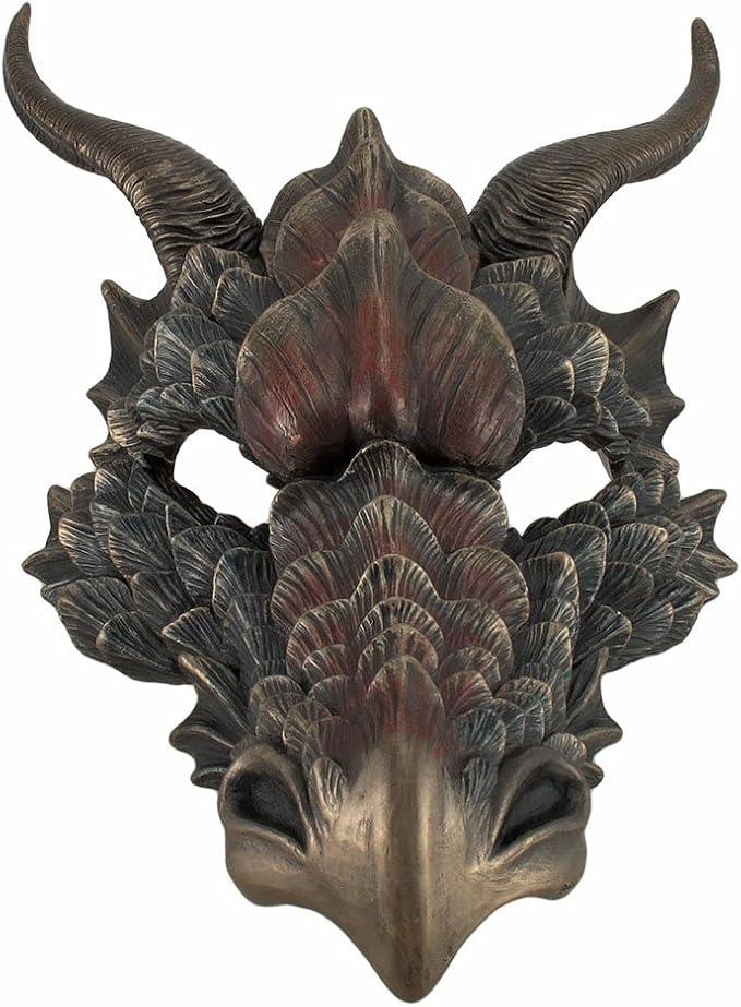 Dragon Mask Wall Plaque Bronze Figurine (By Veronese) | Bronze Gifts
