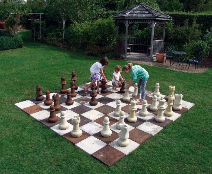Full Set of Stone Chess Pieces (Without Board) | Garden Statue Shop