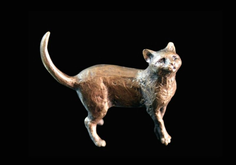Cat Standing Bronze Miniature (Butler and Peach) | Bronze Gifts