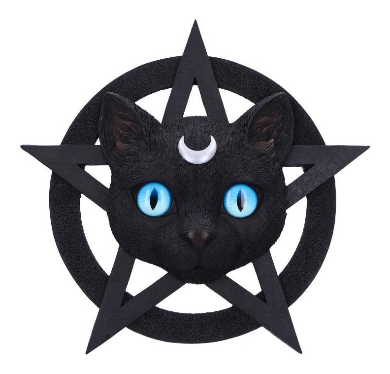 Feline Worship Cat Pentagram Wall Plaque 25.5cm | Gothic Gifts