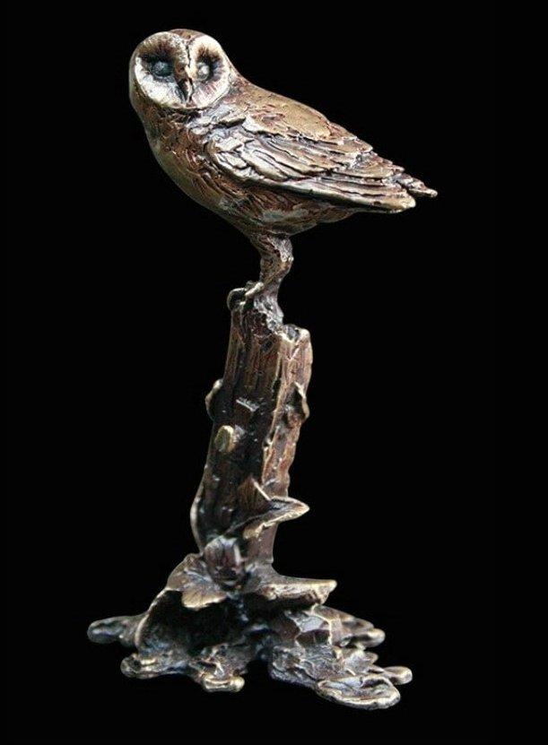 Barn Owl Bronze Miniature (Butler and Peach) | Bronze Gifts