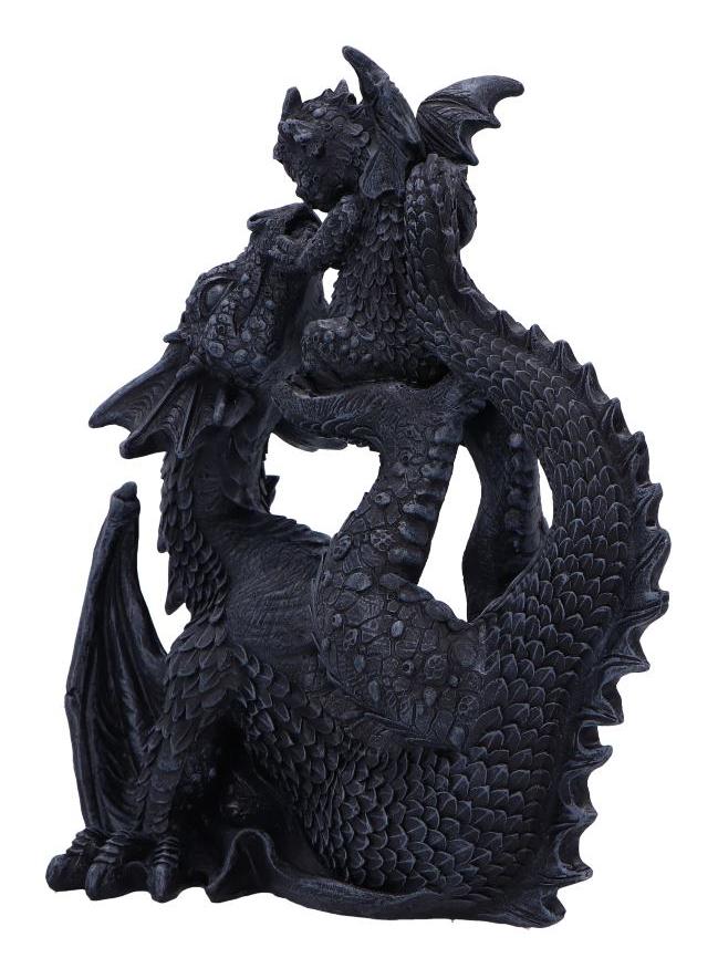 Black Drakaina and Dragonling Figurine | Gothic Gifts