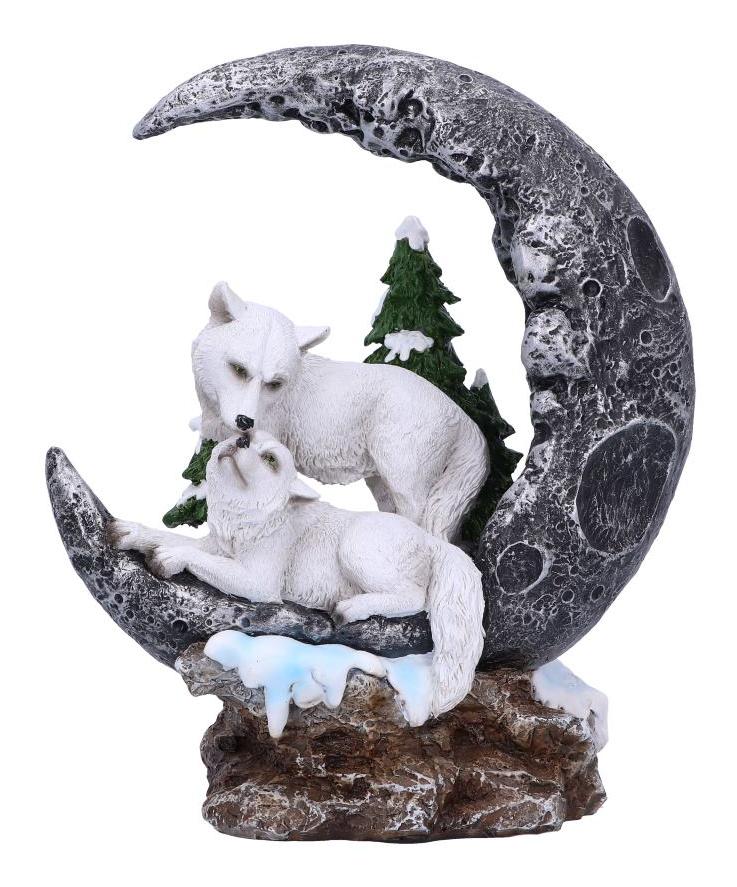 Lunar Companions Wolves Moon Figurine 19.3cm | Gothic Gifts