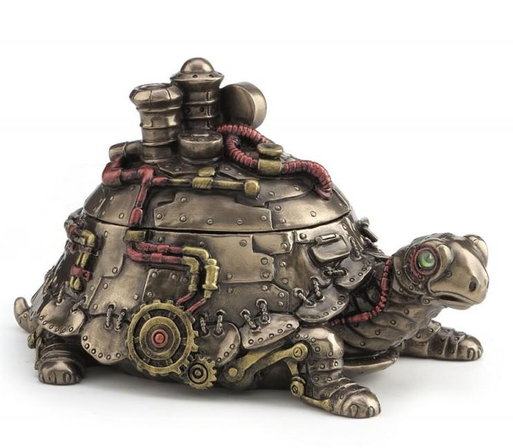 Steampunk Turtle Figurine Box Bronze | Bronze Gifts
